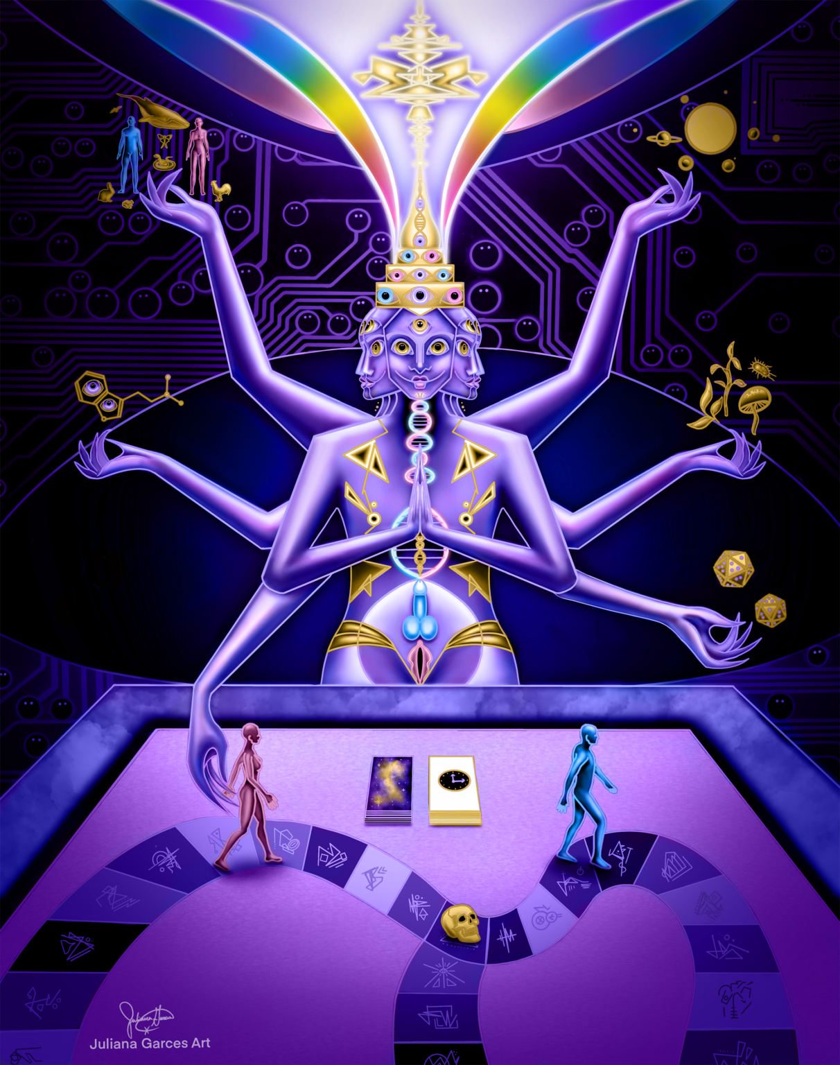 The Infinite Self Plays The Game 20 X 24 Metal Print Juliana Garces Art